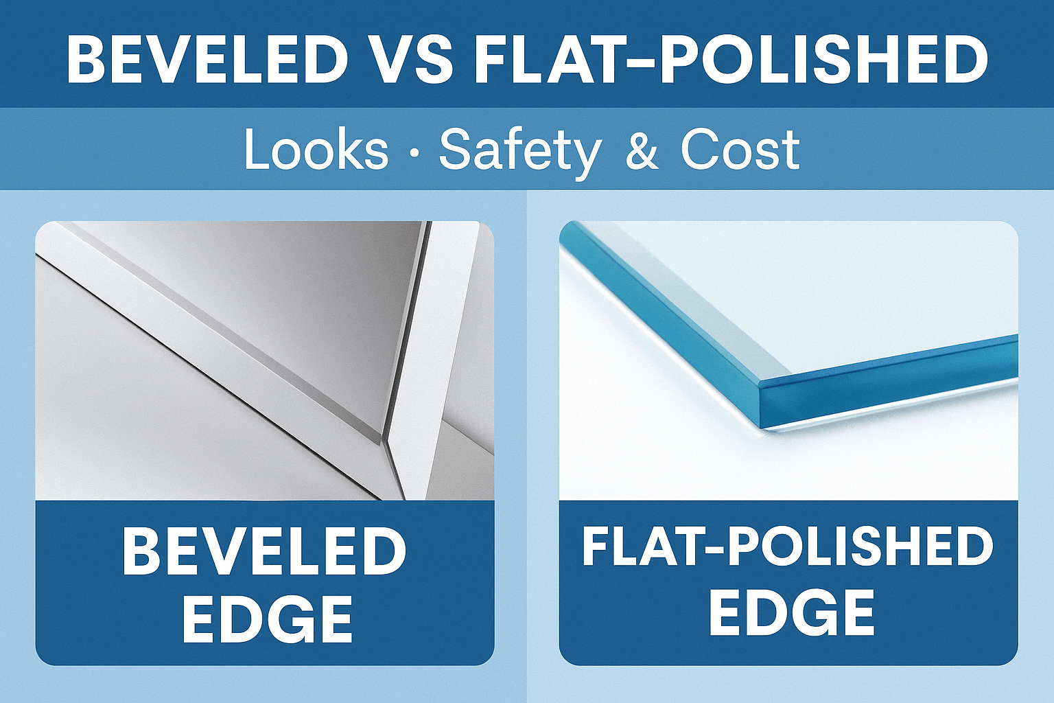 Beveled vs Flat-Polished Edges: Looks, Safety & Cost - Glass Mirror Pro LLC
